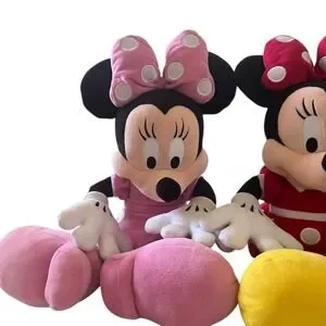 Disney | Toys | Disney Parks Minnie Mouse Plush Set Red Pink Polka Dot ...